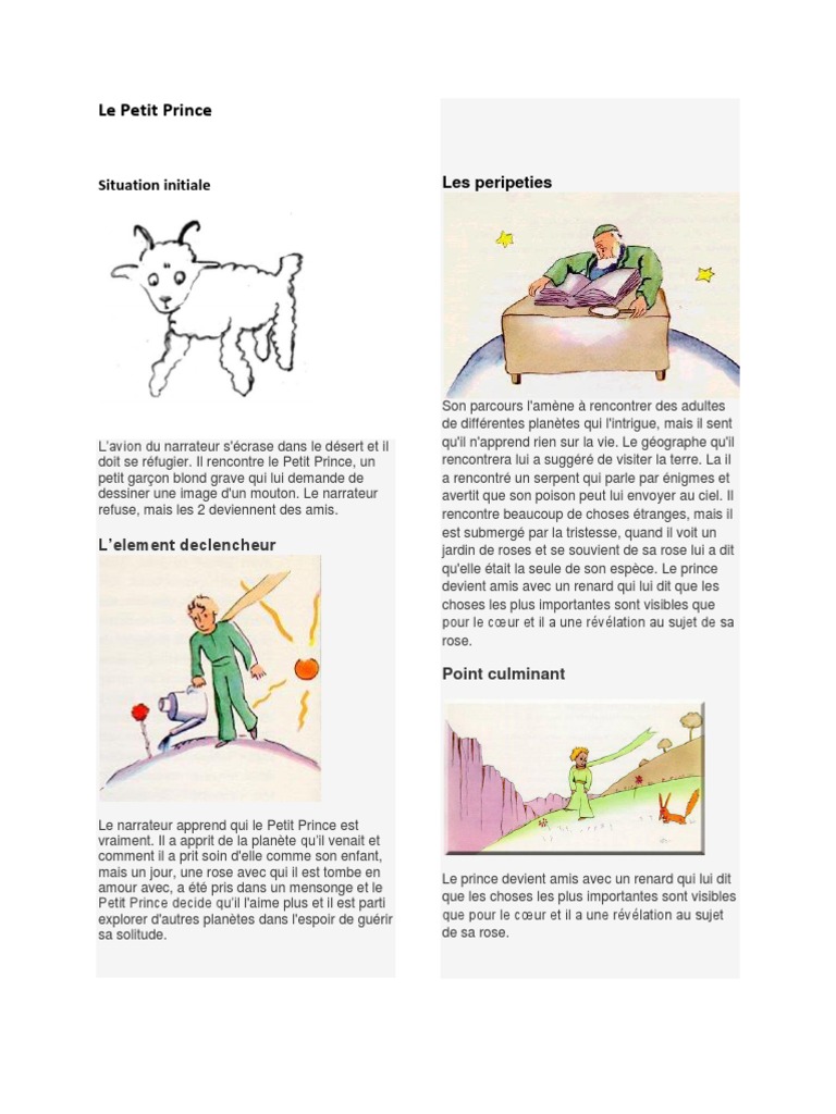 Analyse du narrateur dans Le Petit Prince | PDF | Jeunes adultes