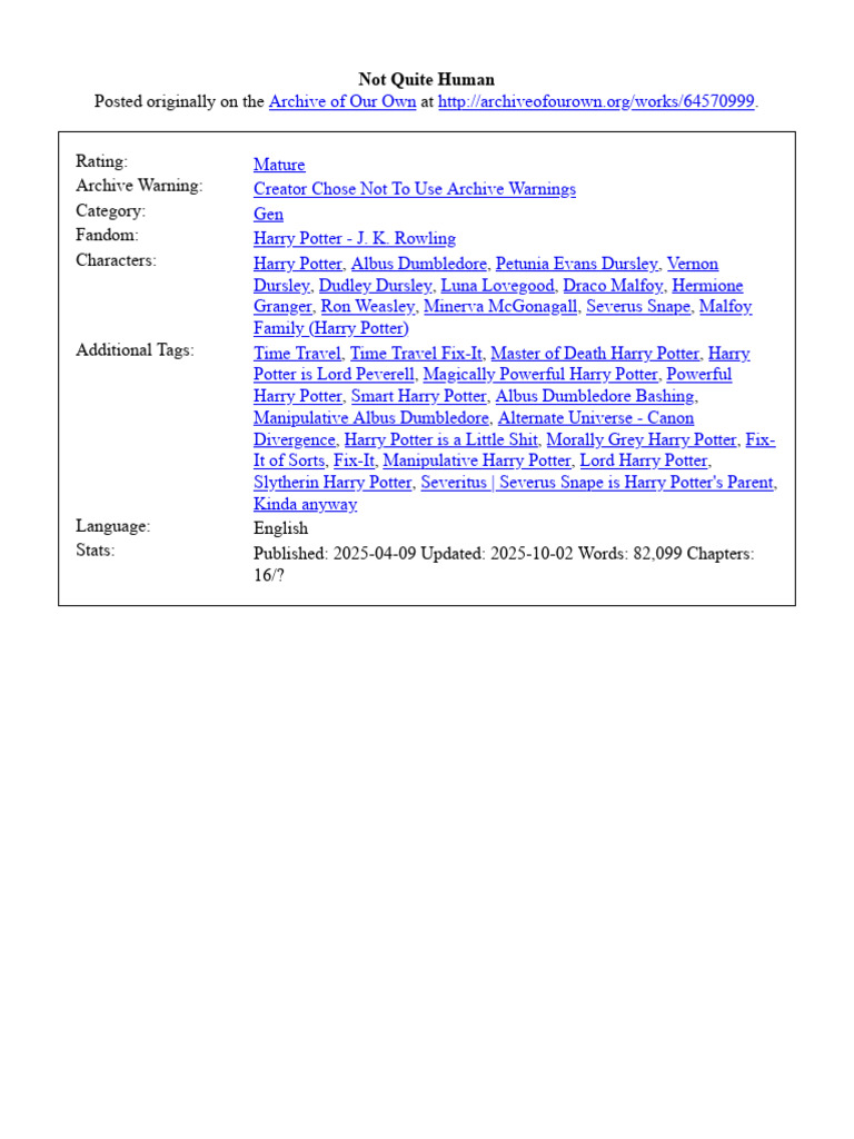 Not Quite Human | PDF | Harry Potter