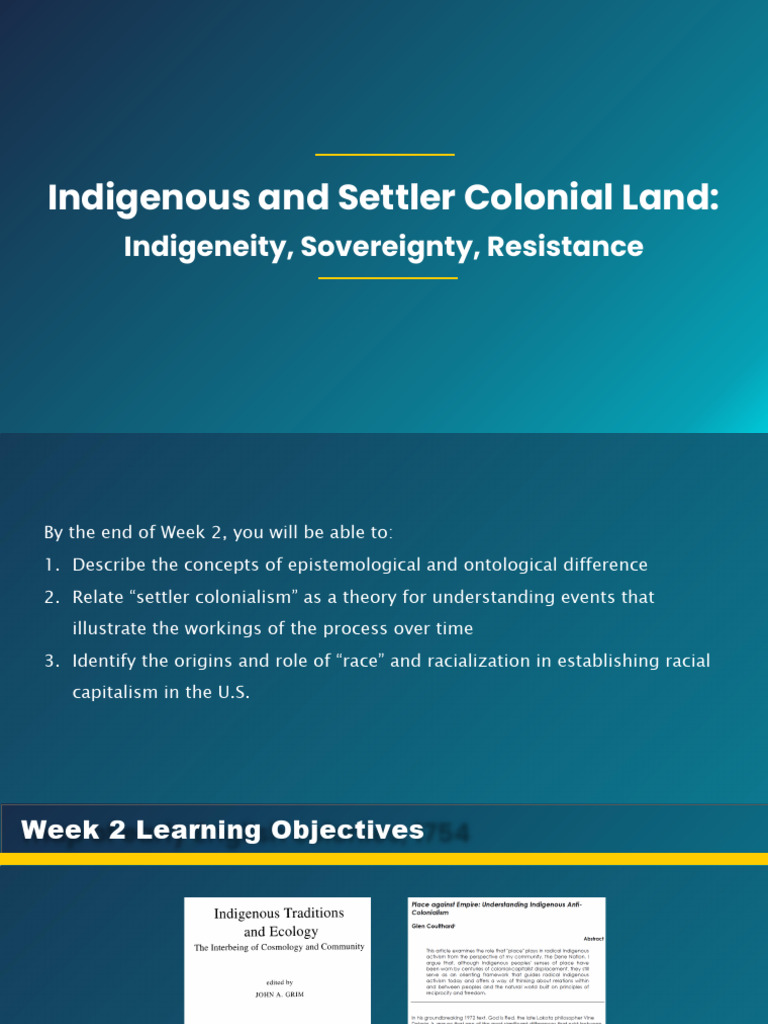 Week 2A Slides-Indigeneity, Sovereignty, Resistance | PDF ...