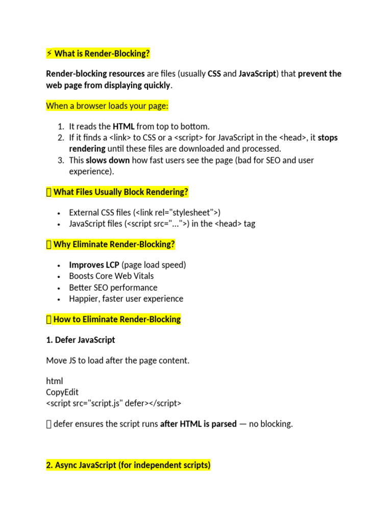 What Is Render Blocking | PDF