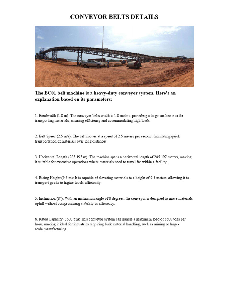 Heavy-Duty Conveyor Belt Specifications | PDF