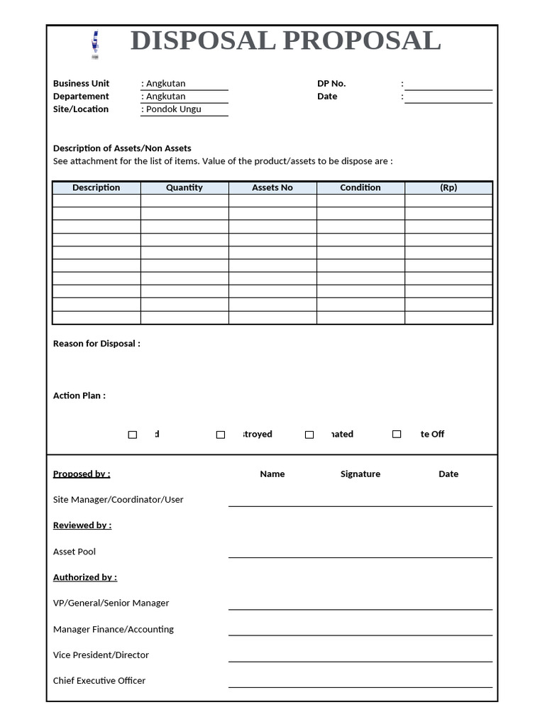 Disposal Proposal (Part 2) Old | PDF