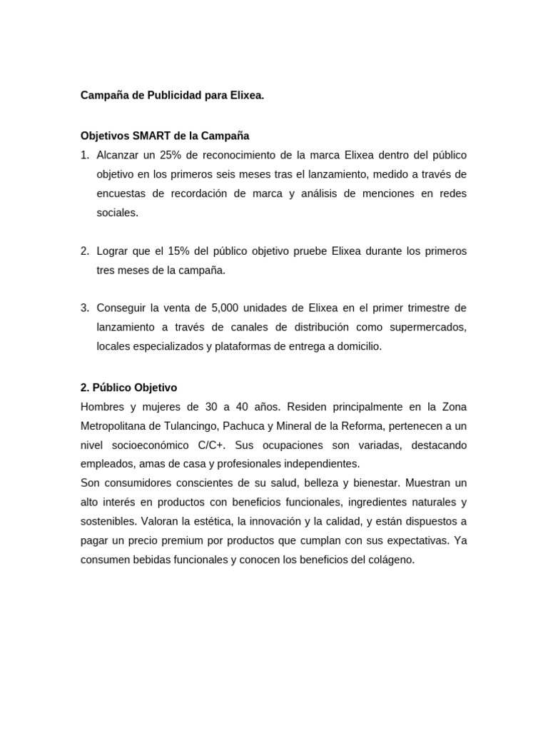 Campaña Publicidad Elixea 120445 | PDF | Publicidad | Marca