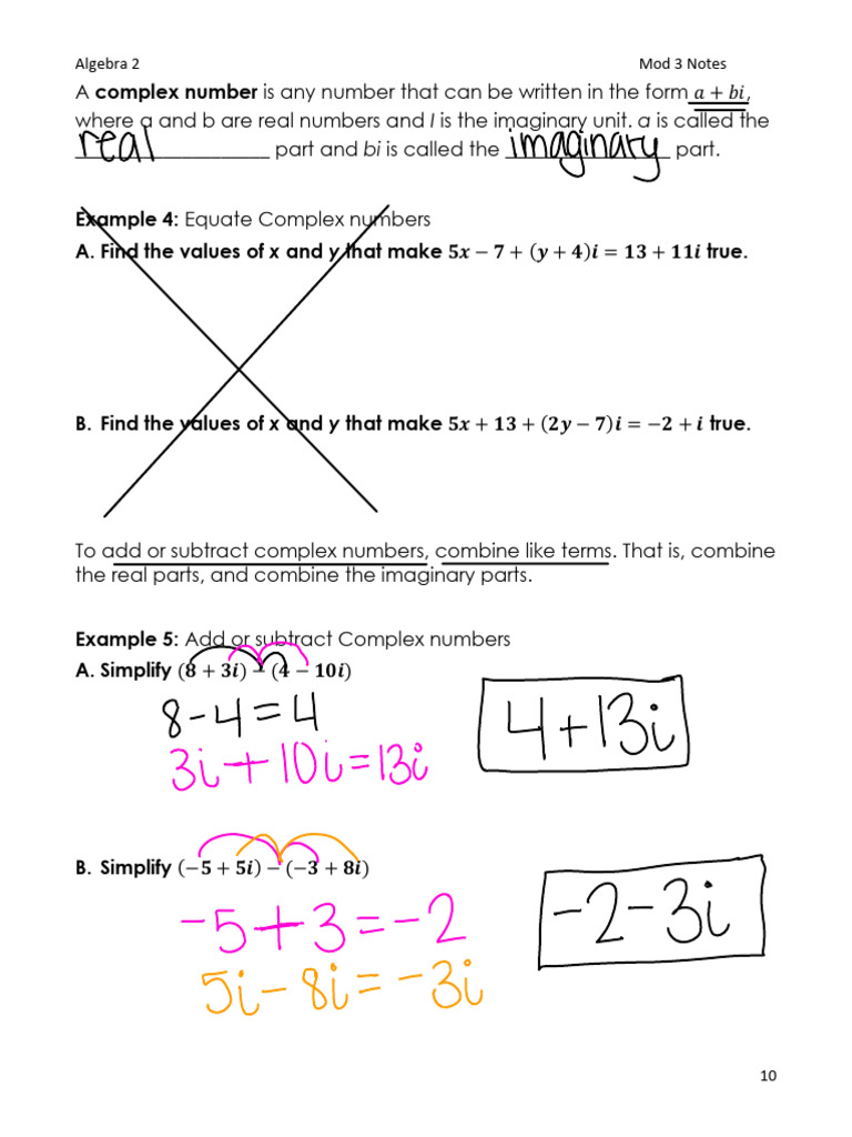 Day 3.4 - Complex Numbers Operations | PDF