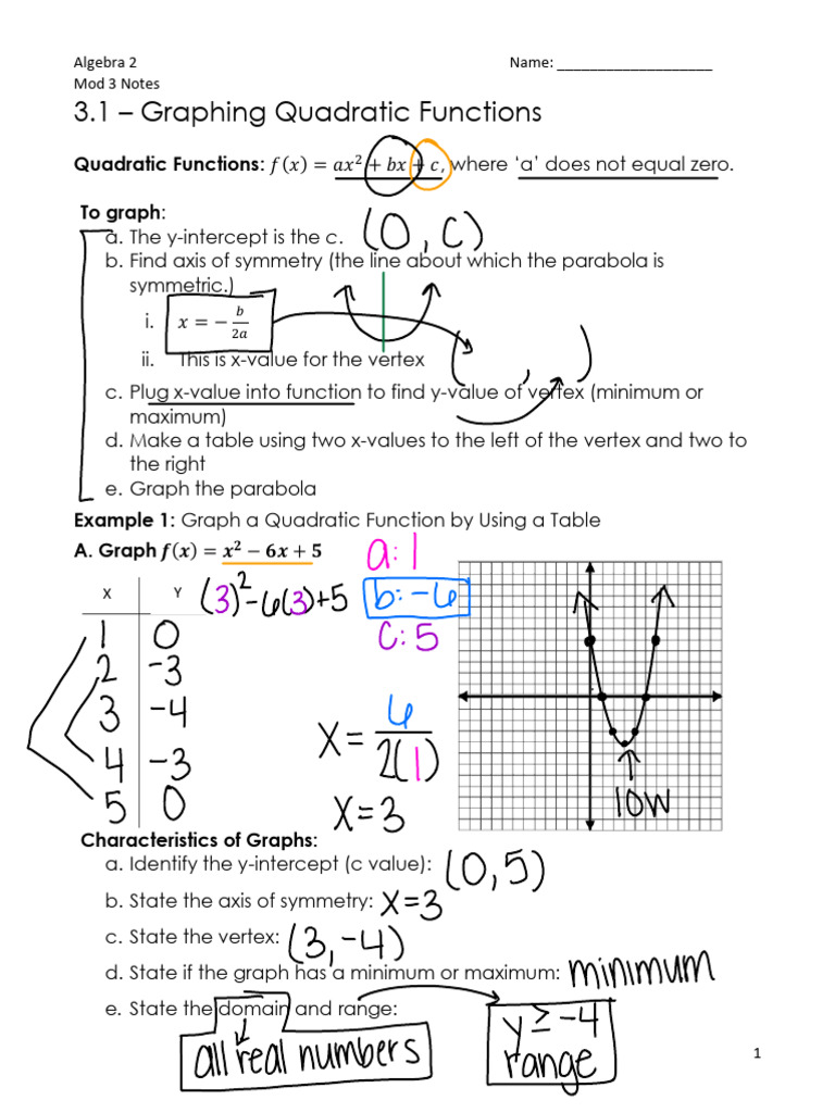 Day 3.1 - Graphing Quadratics | PDF | Theoretical Computer Science ...