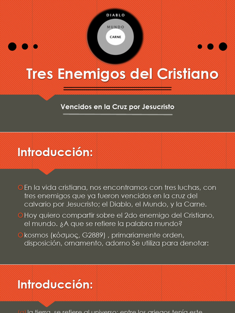 Enemigos del Cristiano: El Mundo | PDF | Amor | Jesús