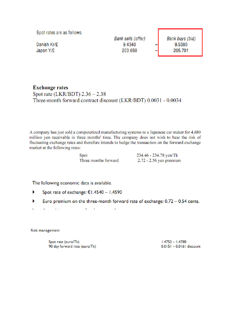 BDT to LKR Exchange Rates | PDF