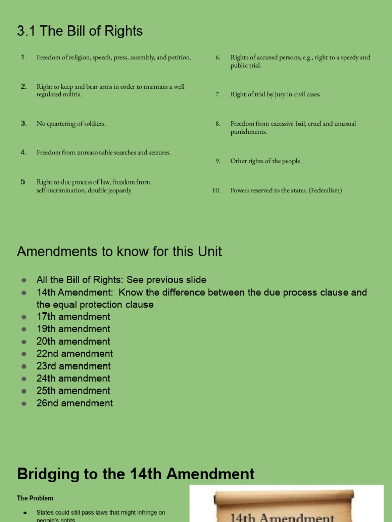 Understanding the Bill of Rights and Key Cases | PDF | First Amendment ...
