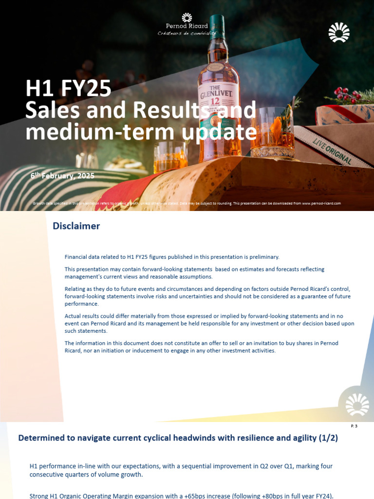 H1 FY25 Sales and Financial Results Update | PDF | Free Cash Flow | Expense