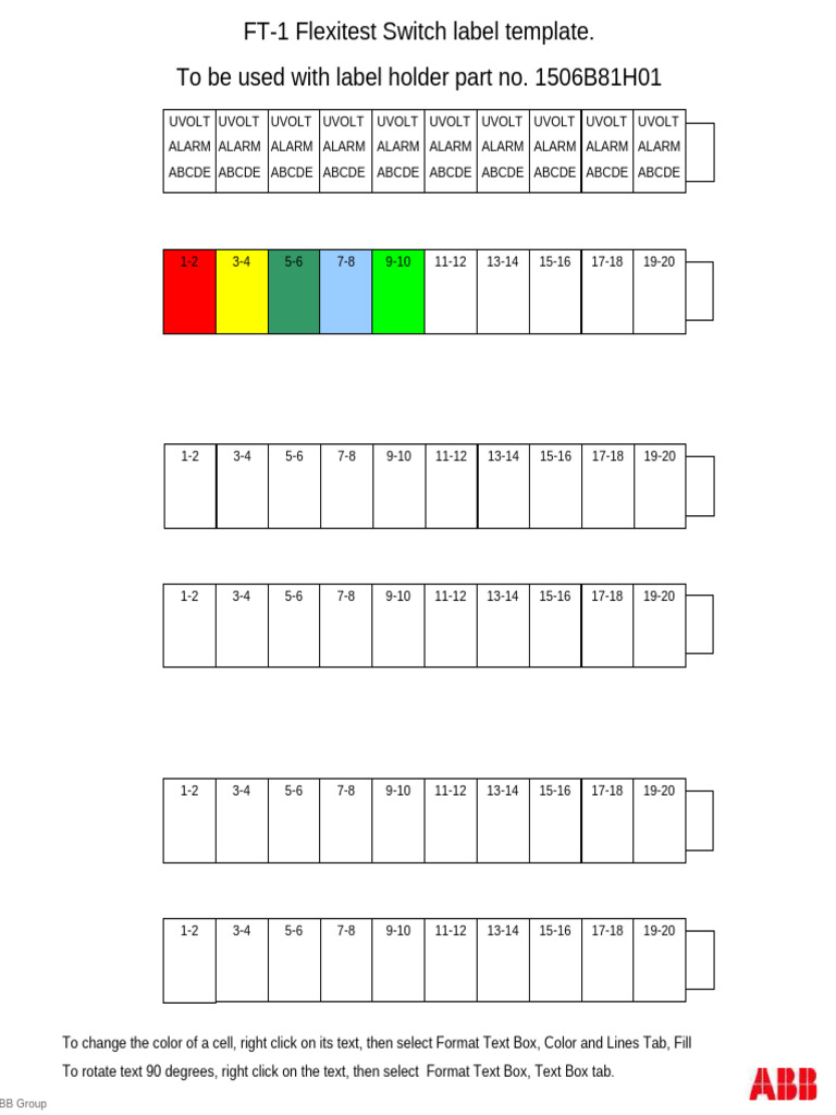 Label Template For Flexitest Sleeve - 10 Pole | PDF