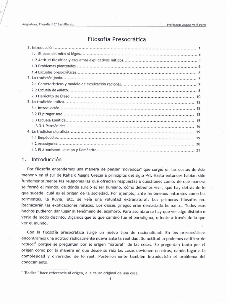 Filosofía Presocrática | PDF
