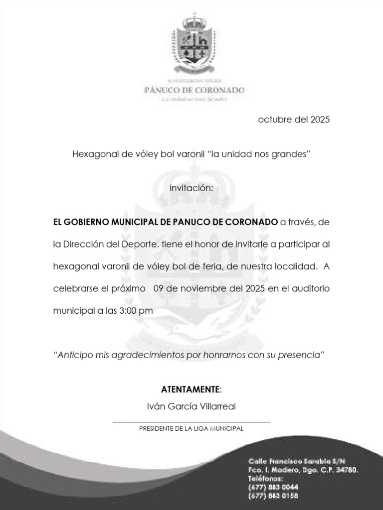 Hexagonal Vóley Varonil en Pánuco 2025 | PDF