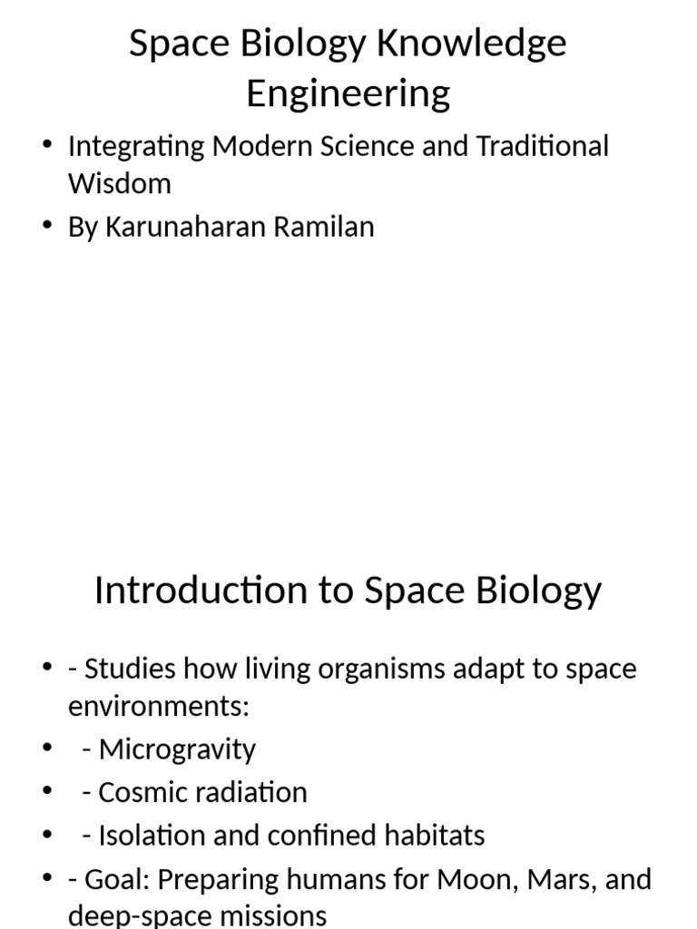 Space Biology Knowledge Engineering by Ramilan | PDF