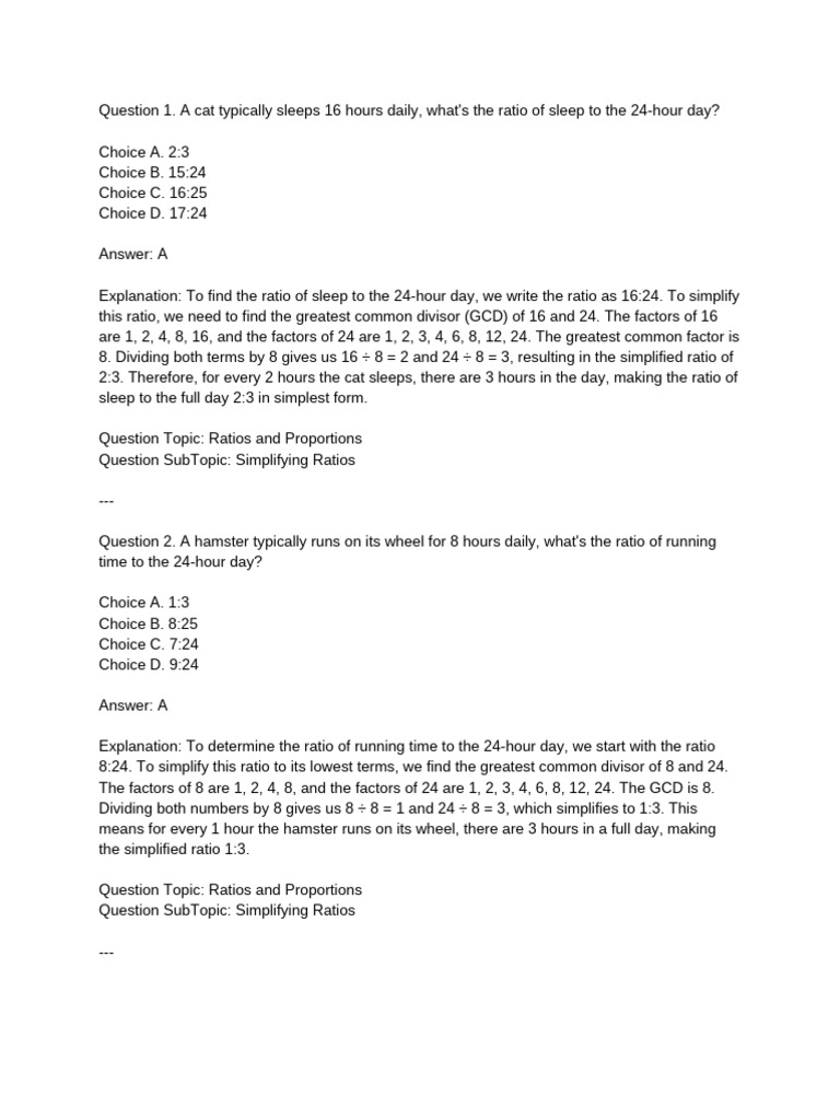Ratios and Proportions - Simplifying Ratios | PDF | Discrete ...