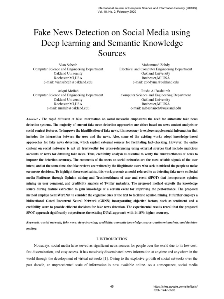 Fake News Detection On Social Media Usin | PDF | Deep Learning ...