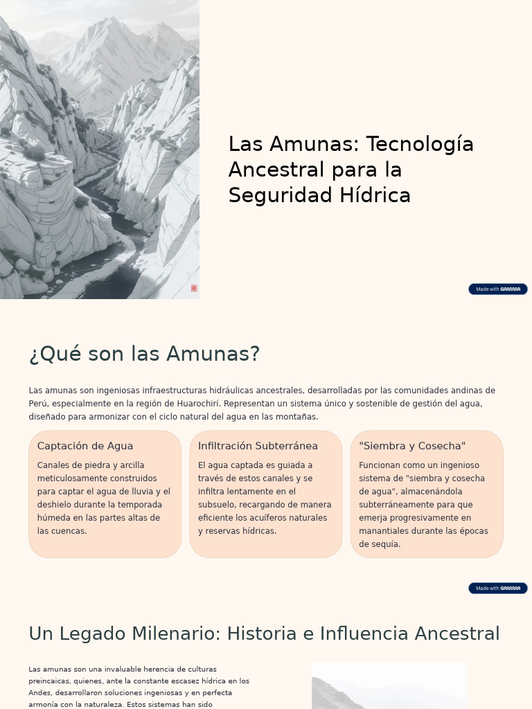 Las Amunas Tecnologia Ancestral para La Seguridad Hidrica | PDF ...