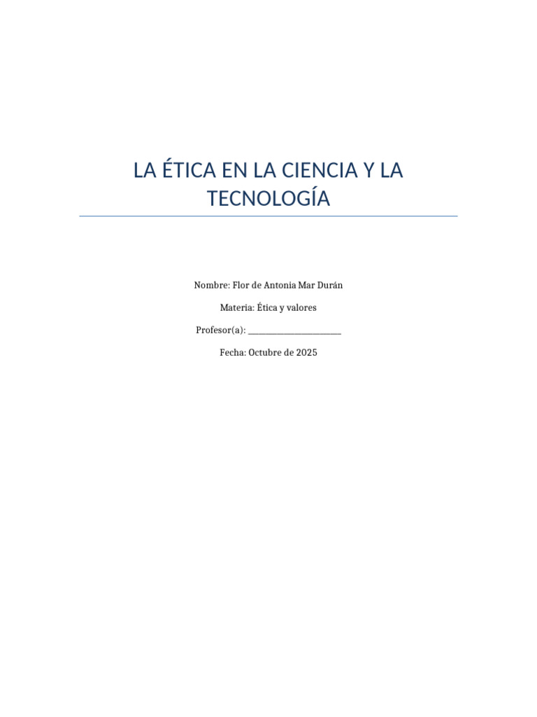 La Etica en La Ciencia y La Tecnologia Completo | PDF | Inteligencia ...