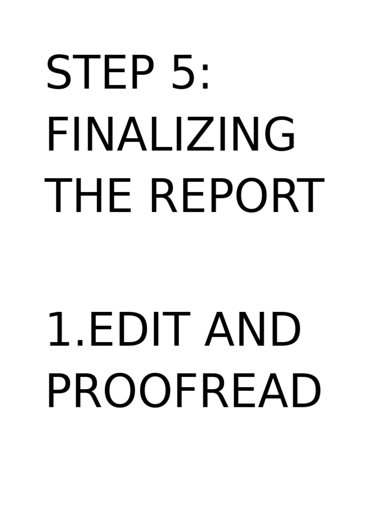 Finalizing Your Report: Key Steps | PDF