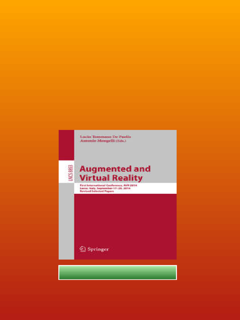 Augmented And Virtual Reality First International Conference Avr 2014 ...