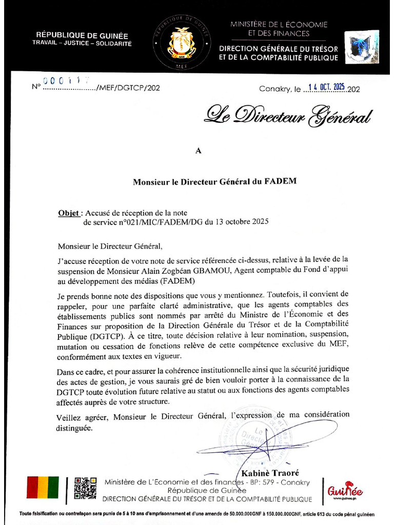 Fadem DGTCP | PDF
