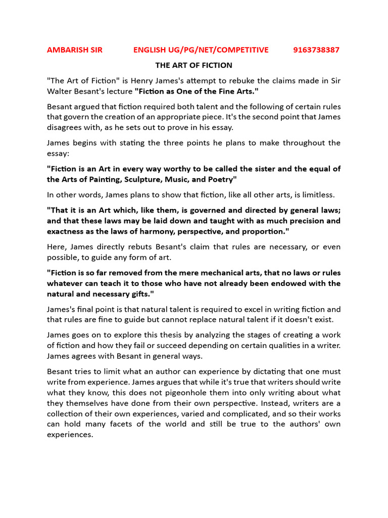 Art of Fiction | PDF | Liberal Arts Education