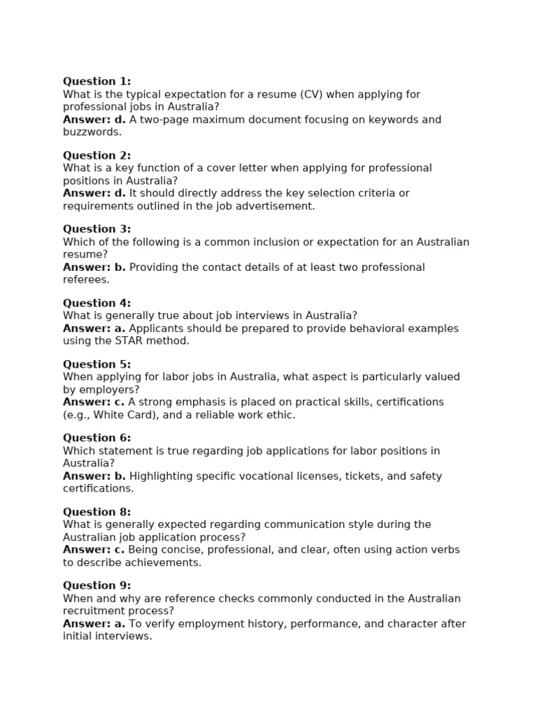 Australian Job Application Essentials | PDF | Employment | Résumé