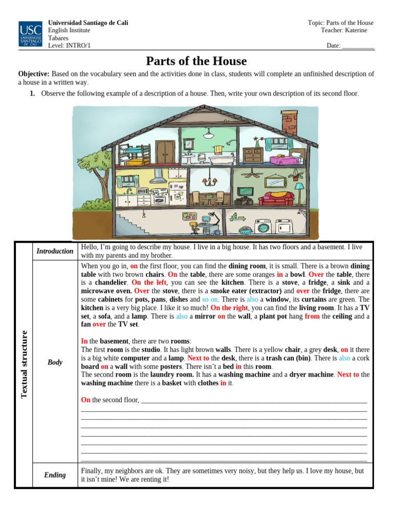 Parts of the House Description Guide | PDF | Kitchen | Domestic Implements