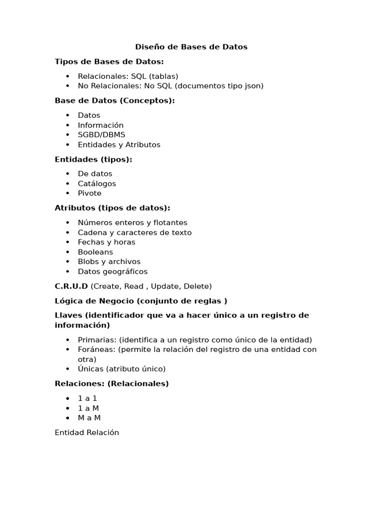 Diseño de Bases de Datos | PDF | SQL | Bases de datos