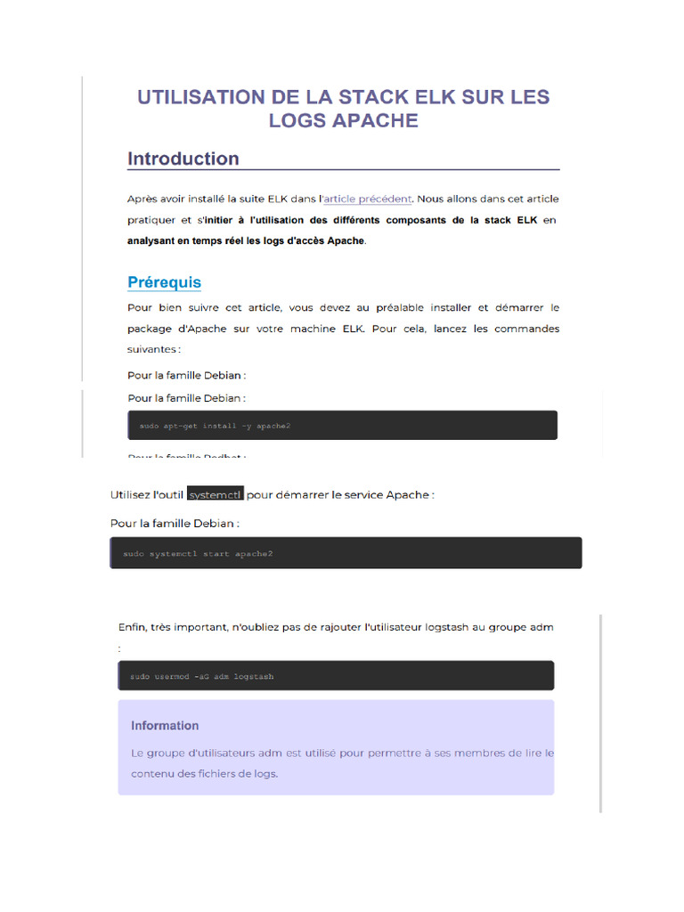 TP1 Import Apache Log in Elk | PDF