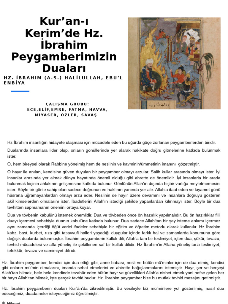 Halilullah Hz. İbrahim AS Sunum | PDF