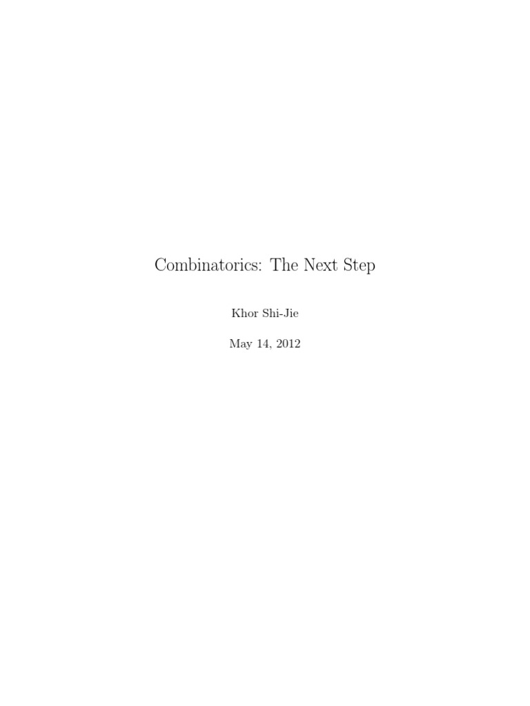 Combinatorics: The Next Step | PDF | Combinatorics | Function (Mathematics)