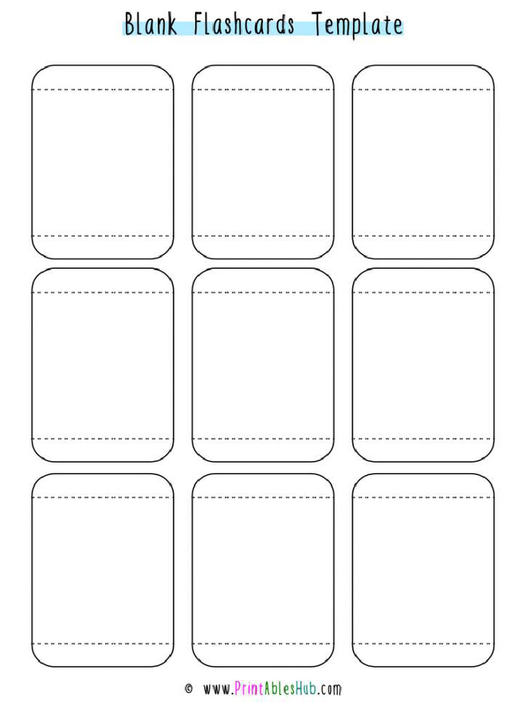 Blank Flashcards Template PDF | PDF
