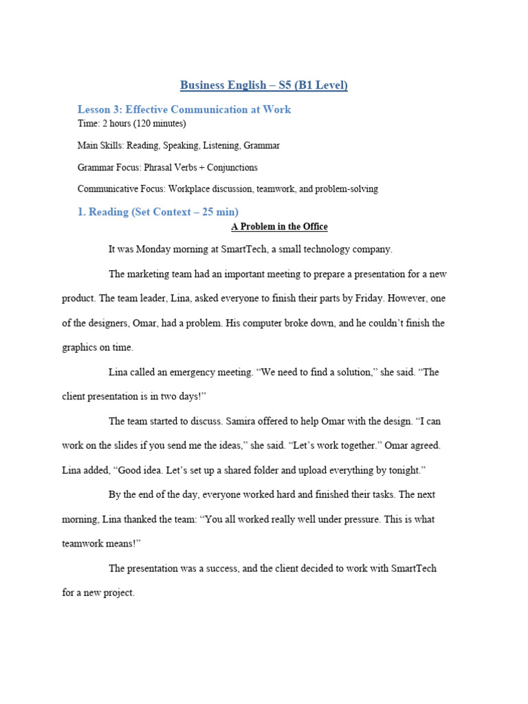 Business English S5 Lesson3 | PDF | English Language | Learning