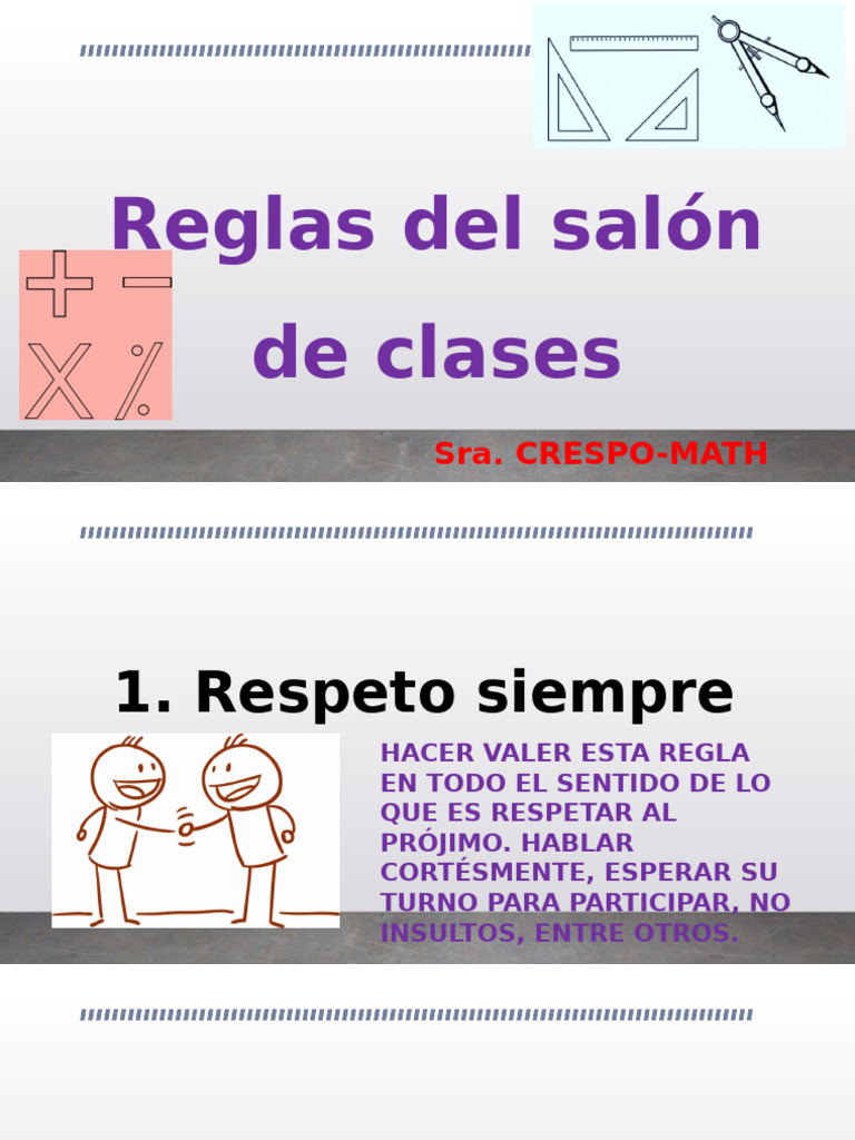 Reglas de Conducta en el Salón de Clases | PDF