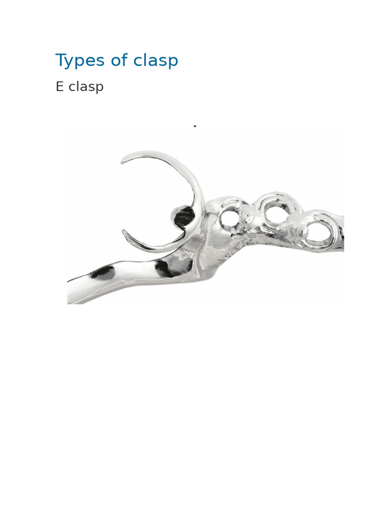 Types of Clasp | PDF | Tooth | Dentistry Branches