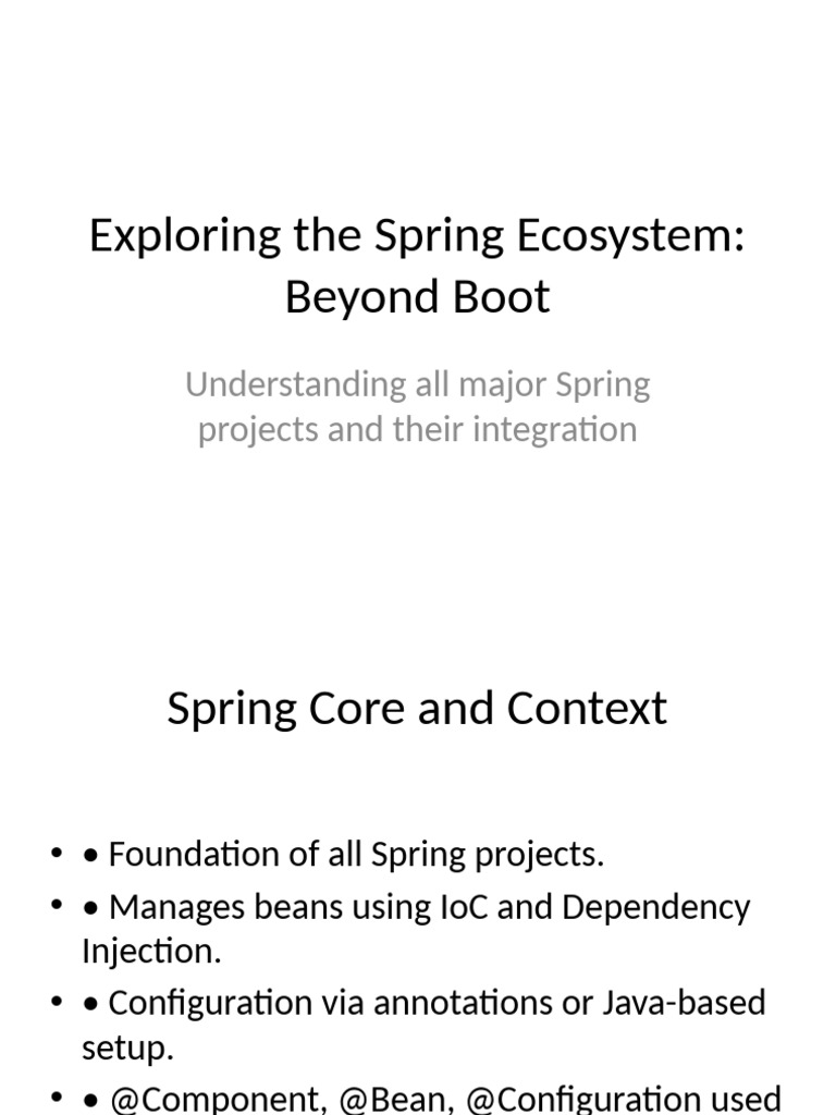 Spring Framework Ecosystem Overview | PDF | Computer Engineering ...