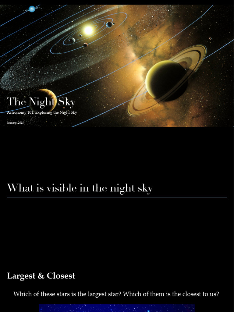 Astronomy 101: Night Sky Basics | PDF | Apparent Magnitude | Night Sky