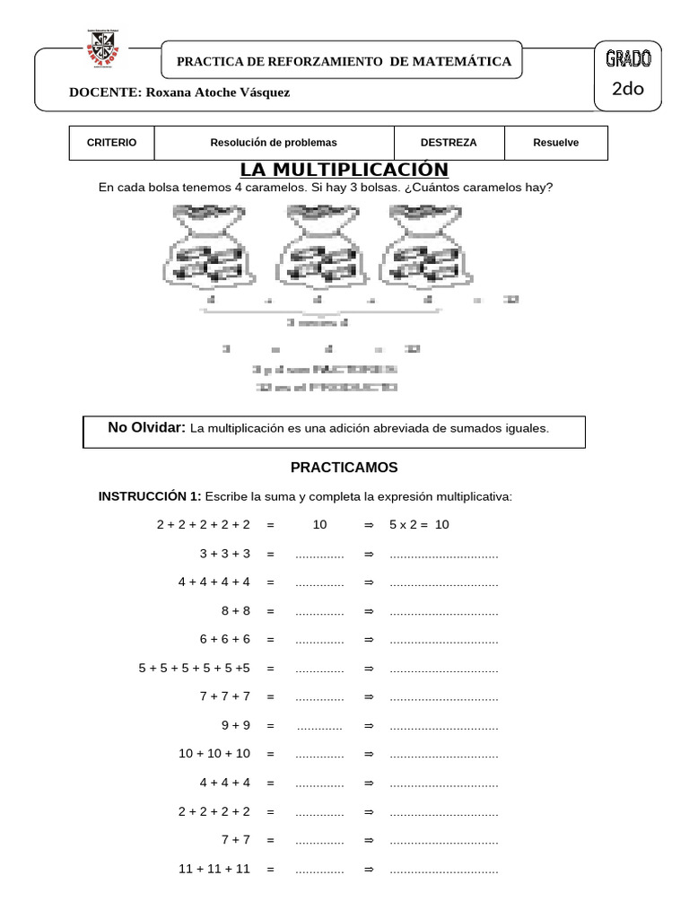 Práctica de Multiplicación para Niños | PDF | Aritmética | Matemáticas