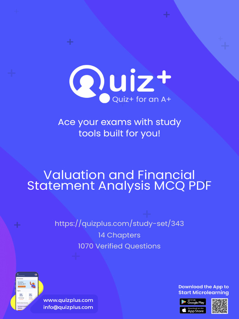 Valuation and Financial Statement Analysis MCQ PDF | PDF | Valuation ...