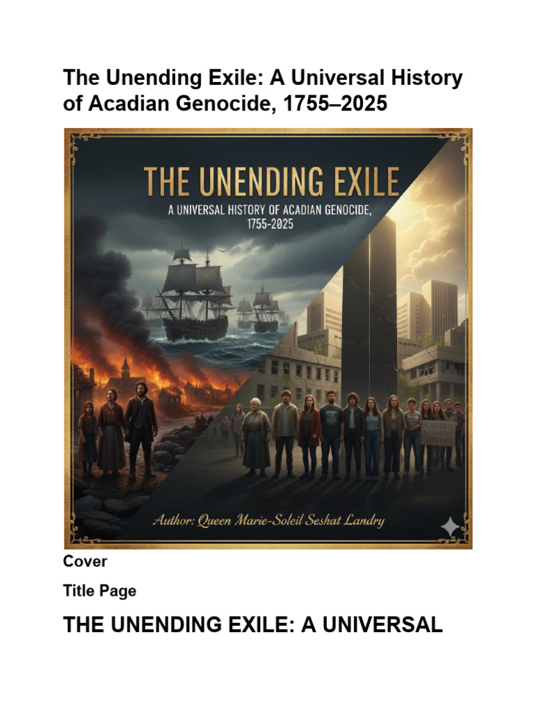 The Unending Exile: A Universal History of Acadian Genocide, 1755-2025 ...