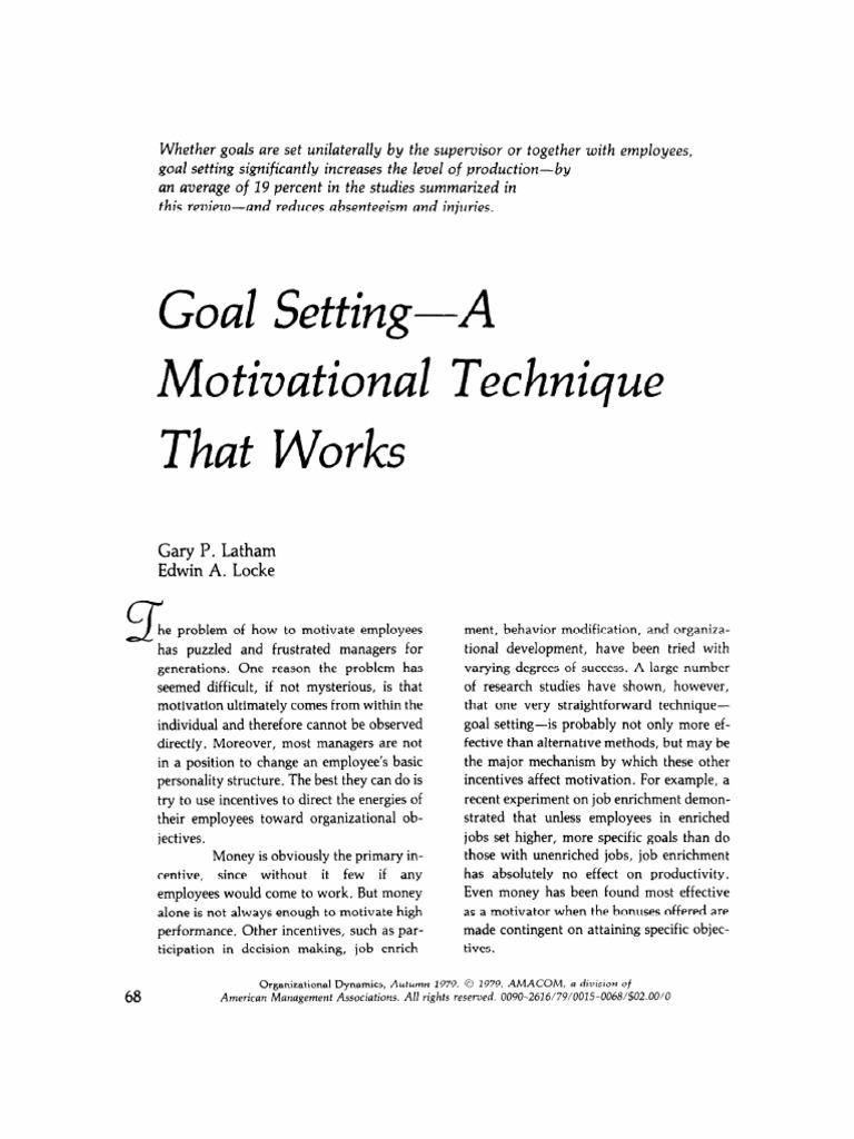 Effective Goal Setting for Employee Motivation | PDF | Goal Setting | Goal