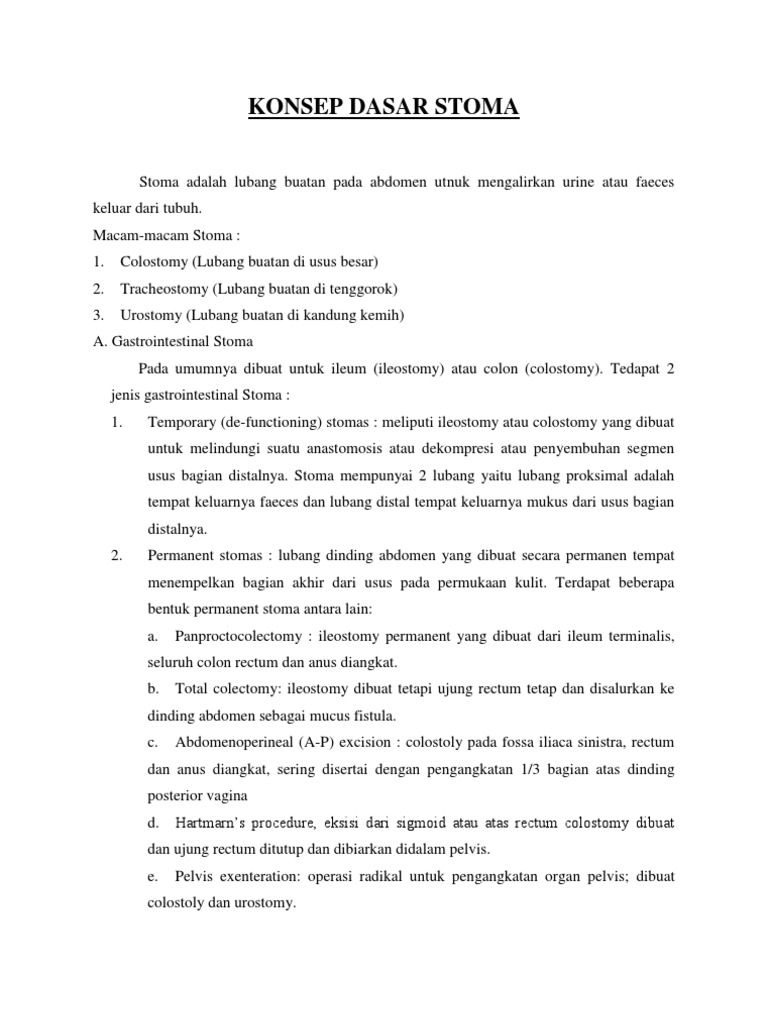 Panduan Lengkap tentang Stoma Medis | PDF