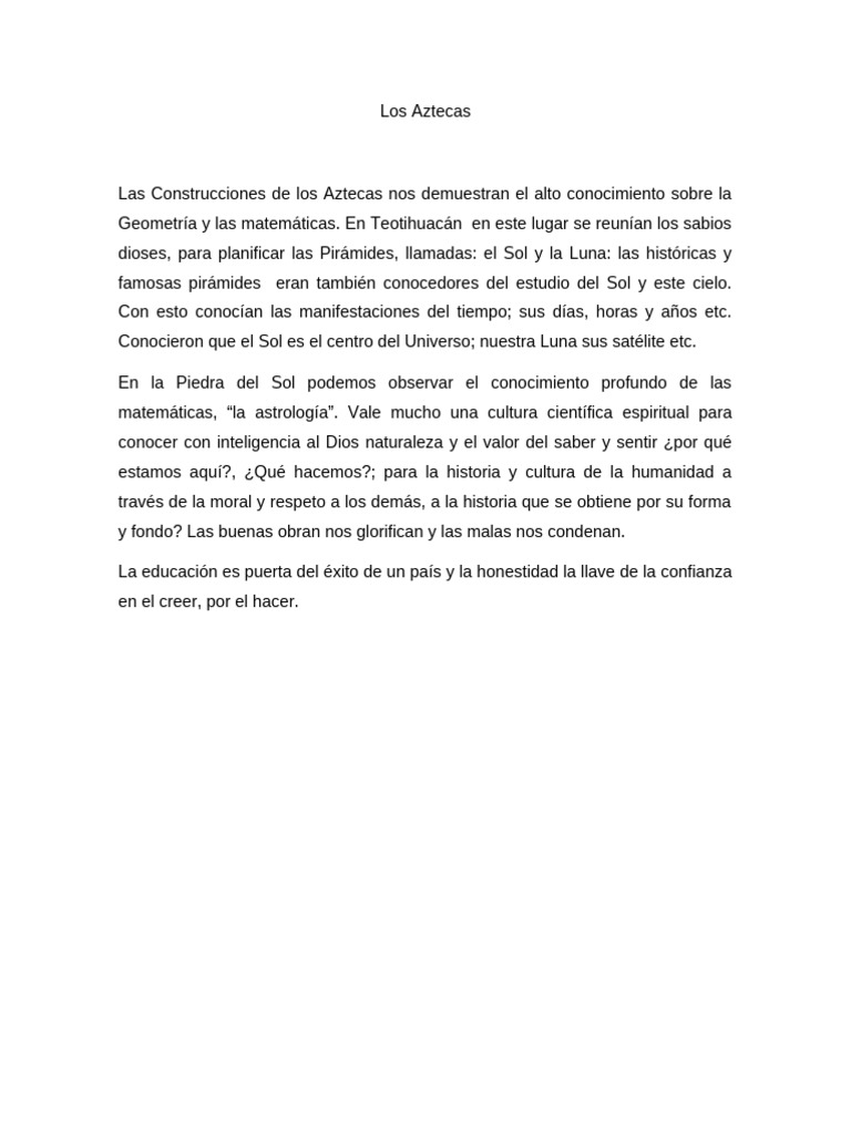 Conocimientos Matemáticos Aztecas | PDF