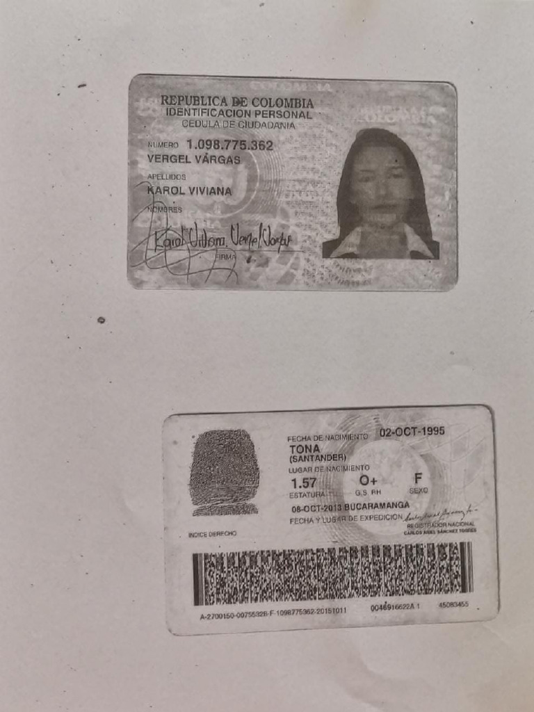 Cedula Karol Vergel 150 | PDF