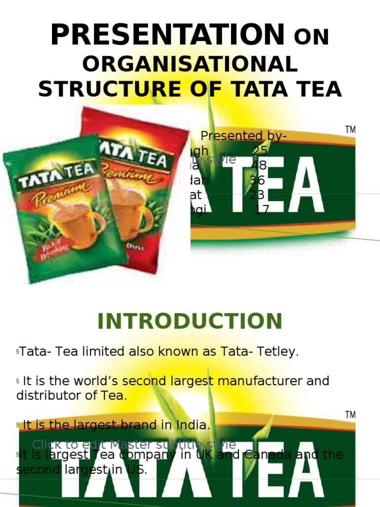Presentation On Tata Tea | PDF | Employment | Business