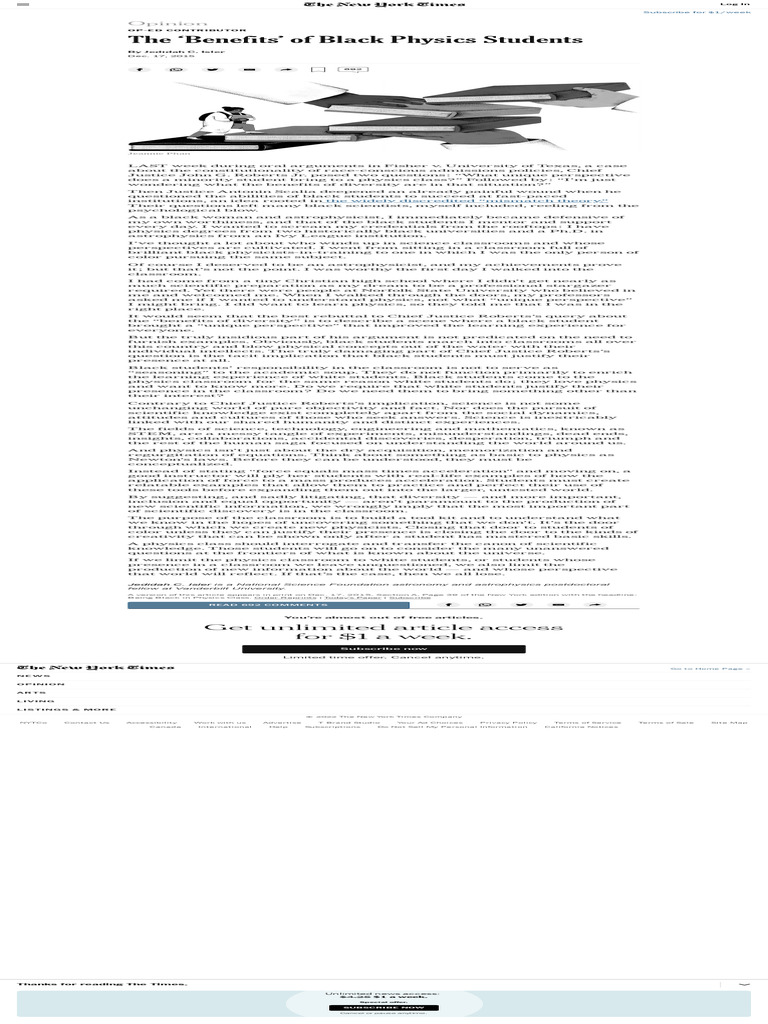 The Benefits of Black Physics Students The New York Times | PDF | Science