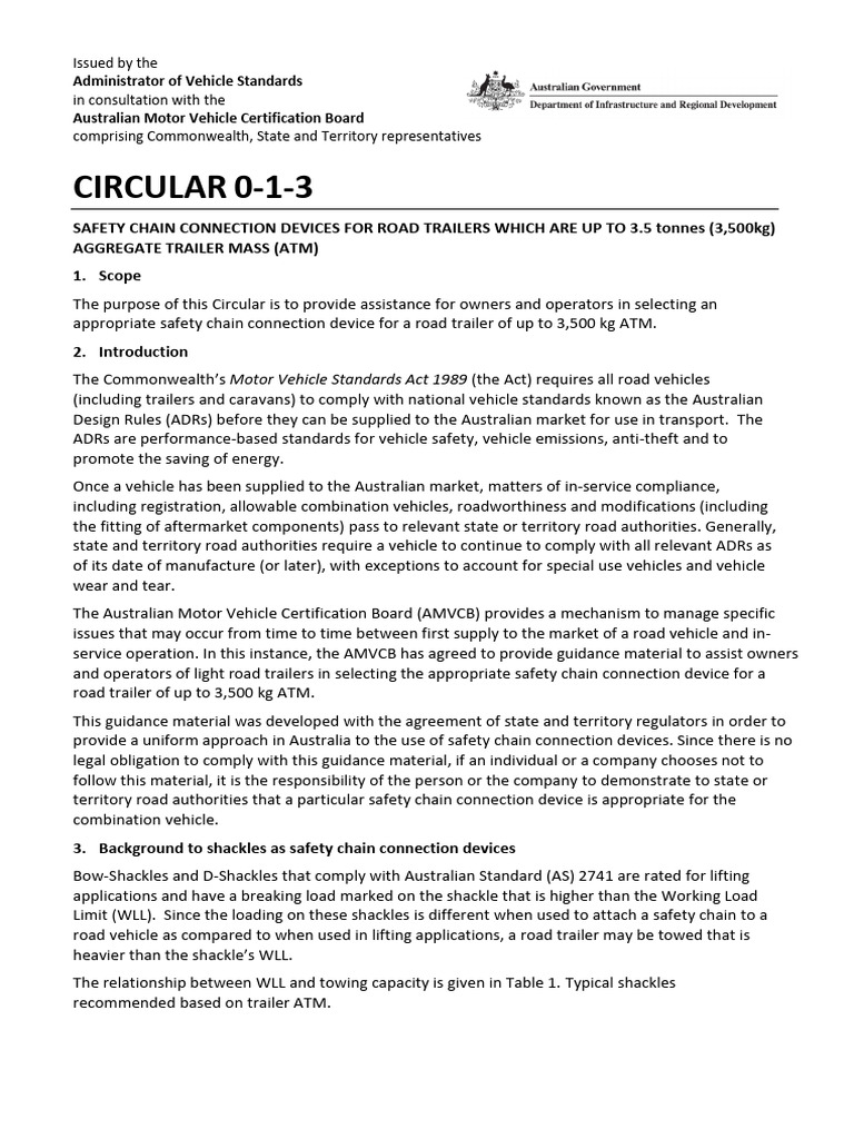 Safety Chain Devices for Trailers Under 3.5T | PDF | Trailer (Vehicle ...