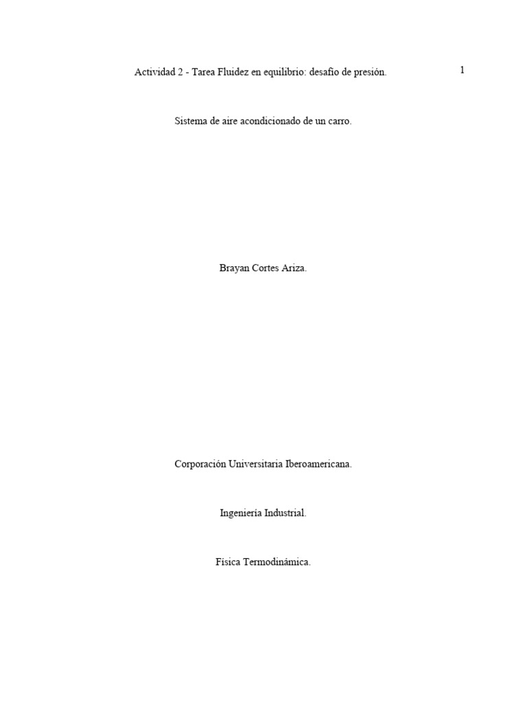 Actividad 2 Tarea Fluidez en Equilibrio Desafío de Presión | PDF ...