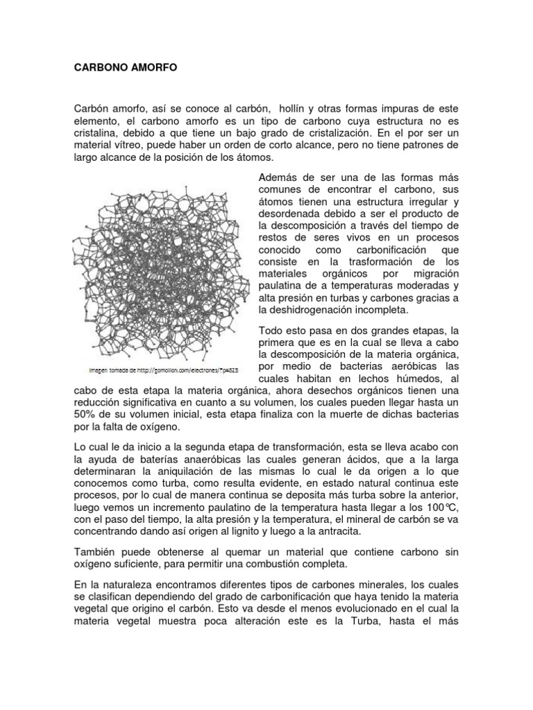 Carbono Amorfo | PDF | Turba | Naturaleza
