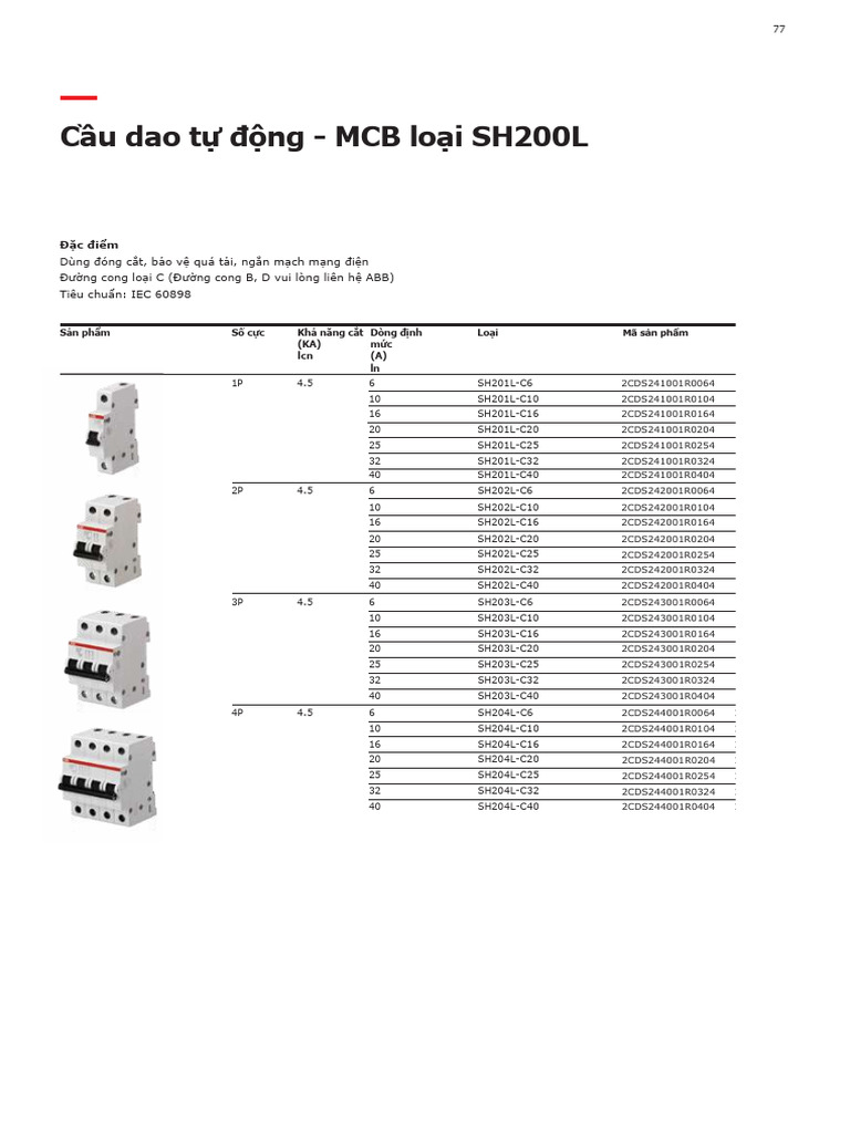 MCB, Rcbo Abb Catalog | PDF